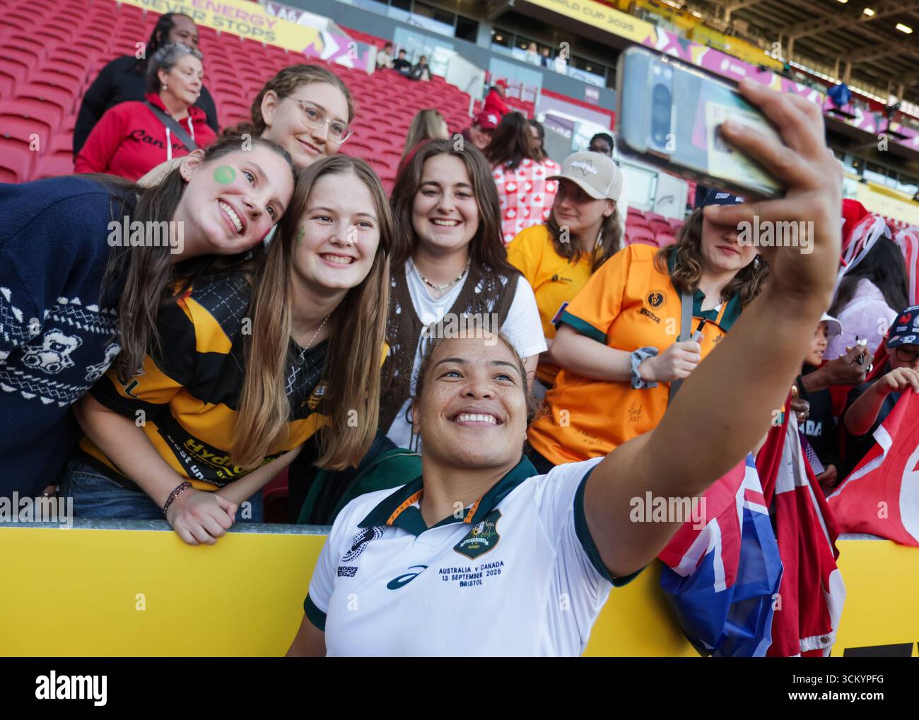 Bristol, UK. 13th August 2025. Ashley Marsters (AUS) taking selfies ...