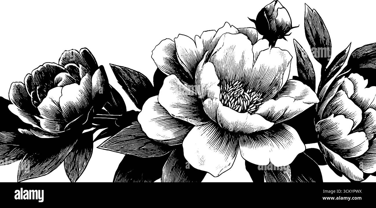 Tapestry garden Black and White Stock Photos & Images - Alamy