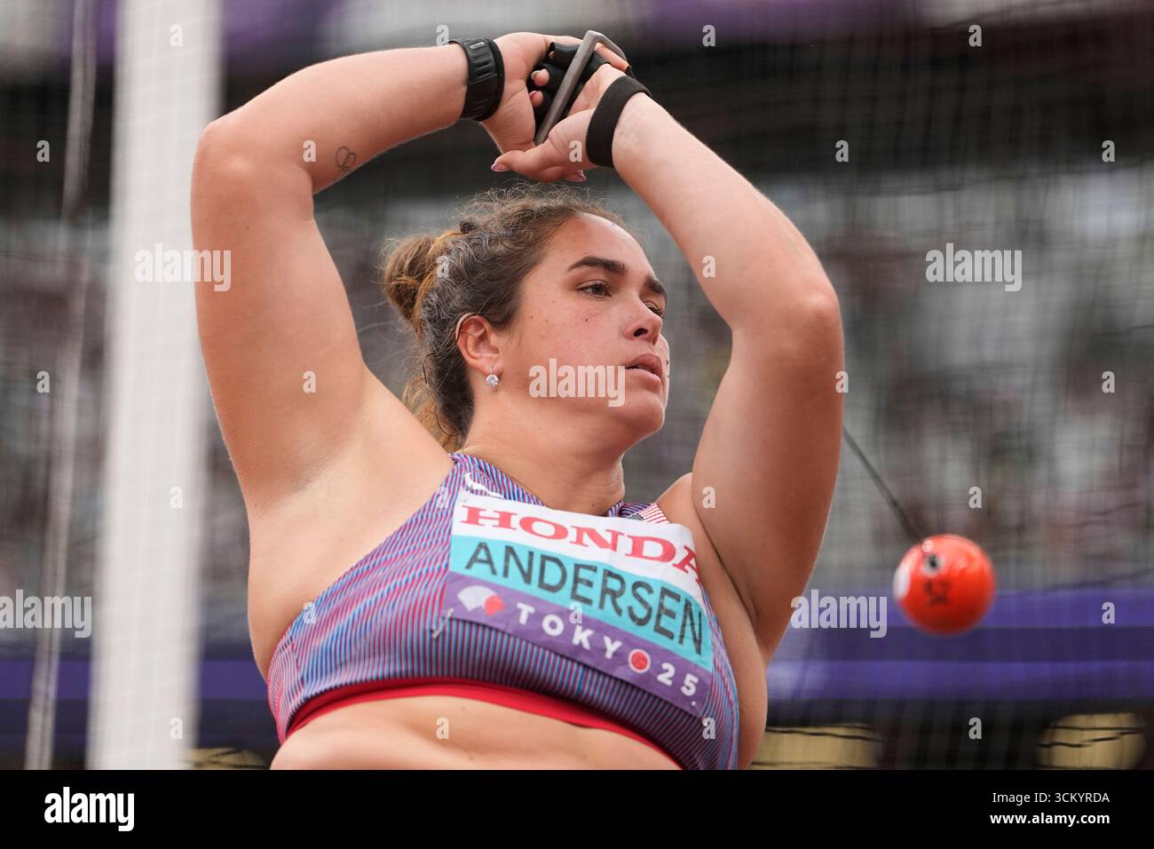 United States' Brooke Andersen competes in the women's hammer throw ...