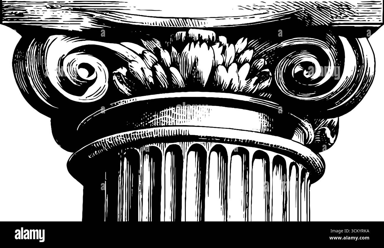 Corinthian column capital with dentil cornice architectural design ...