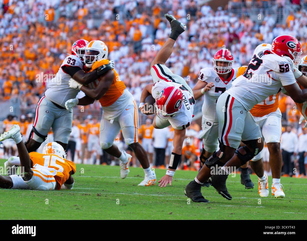 September 13, 2025: Gunner Stockton #14 of the Georgia Bulldogs runs ...