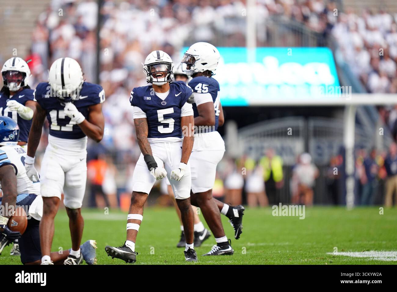 Penn State cornerback Daryus Dixson (5) celebrates during the fourth ...