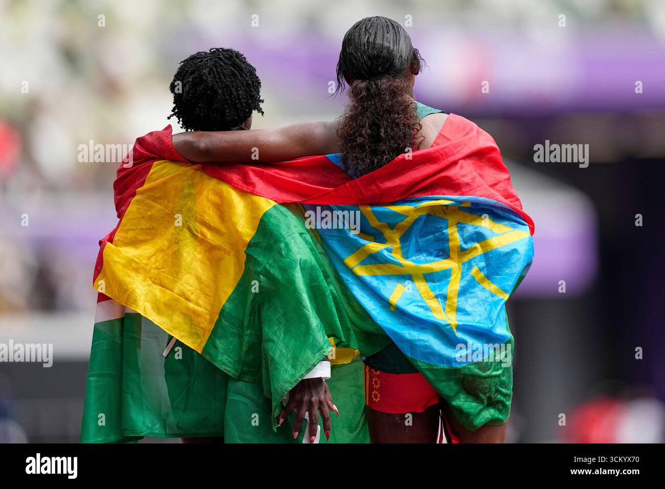 From right, Ethiopia's Tigst Assefa, silver, and Kenya's Peres ...
