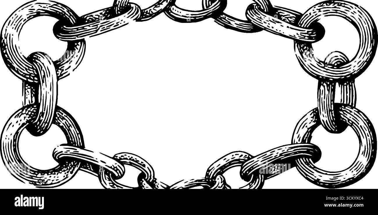Vintage chain link square frame design for decorative borders Stock ...