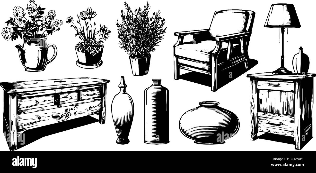 Rustic flowers home decor Stock Vector Images - Alamy