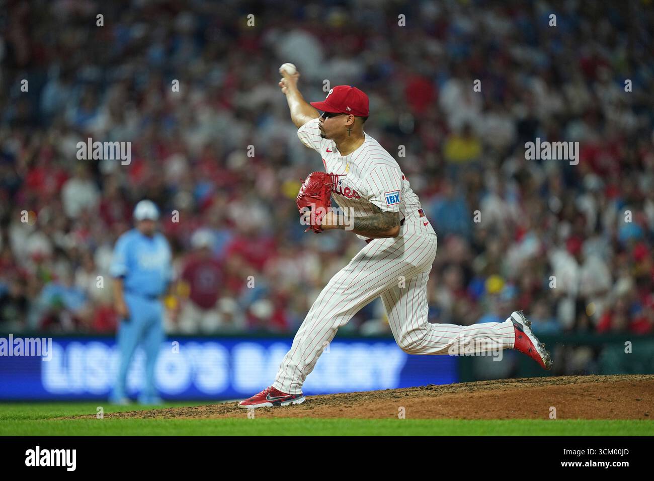 Philadelphia Phillies' Jhoan Duran pitches during the ninth inning of a ...