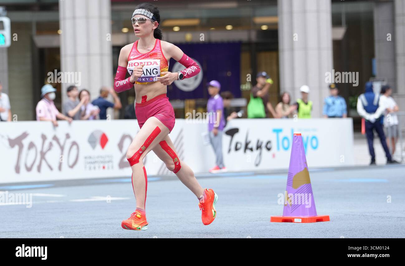 Tokyo, Japan. 14th Sep, 2025. Zhang Deshun of China competes during the ...