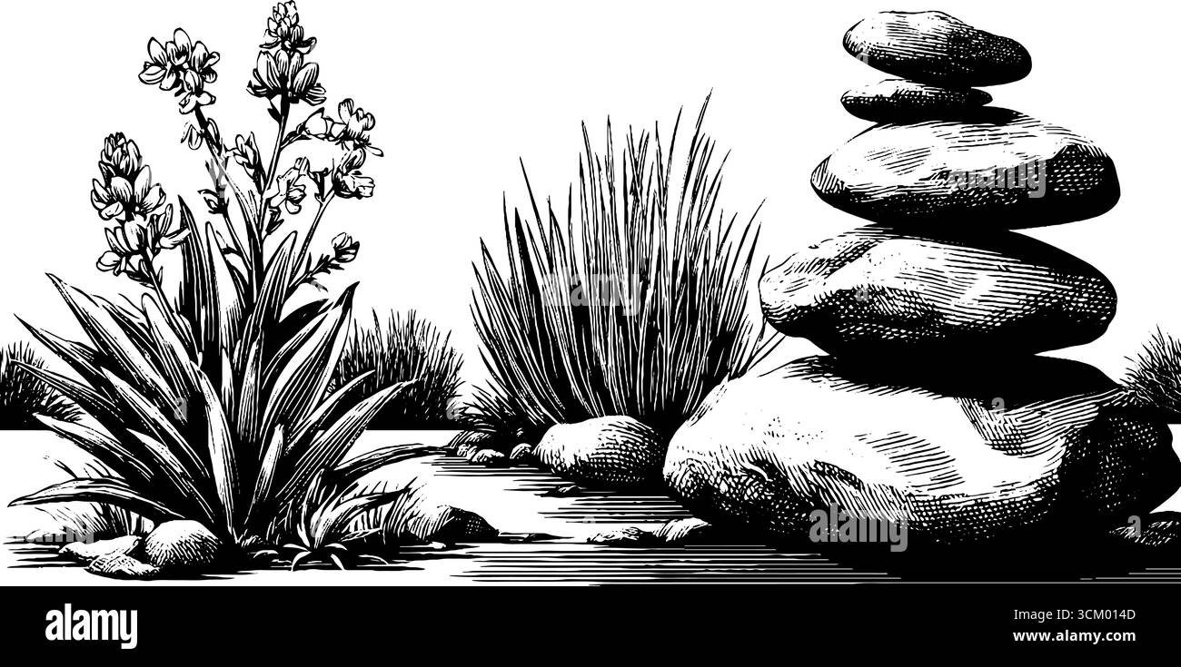 Rolling moorland landscape Stock Vector Images - Alamy
