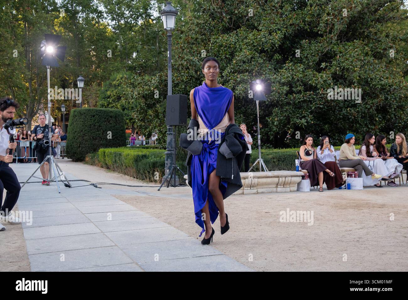 A model walks the runway at the Madrid es Mode fashion show during the ...