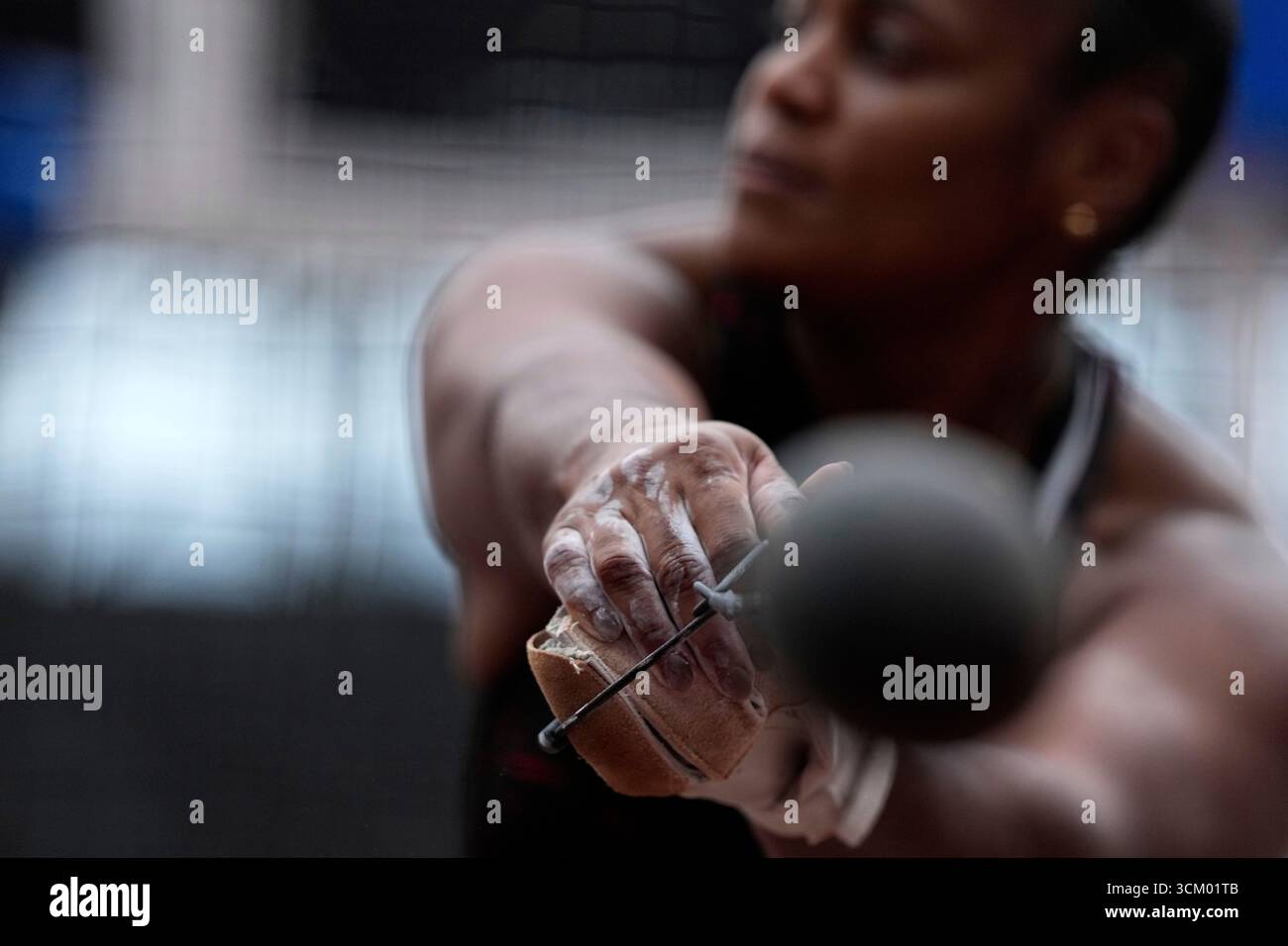 Albania's Yipsi Moreno makes an attempt in the women's hammer throw ...