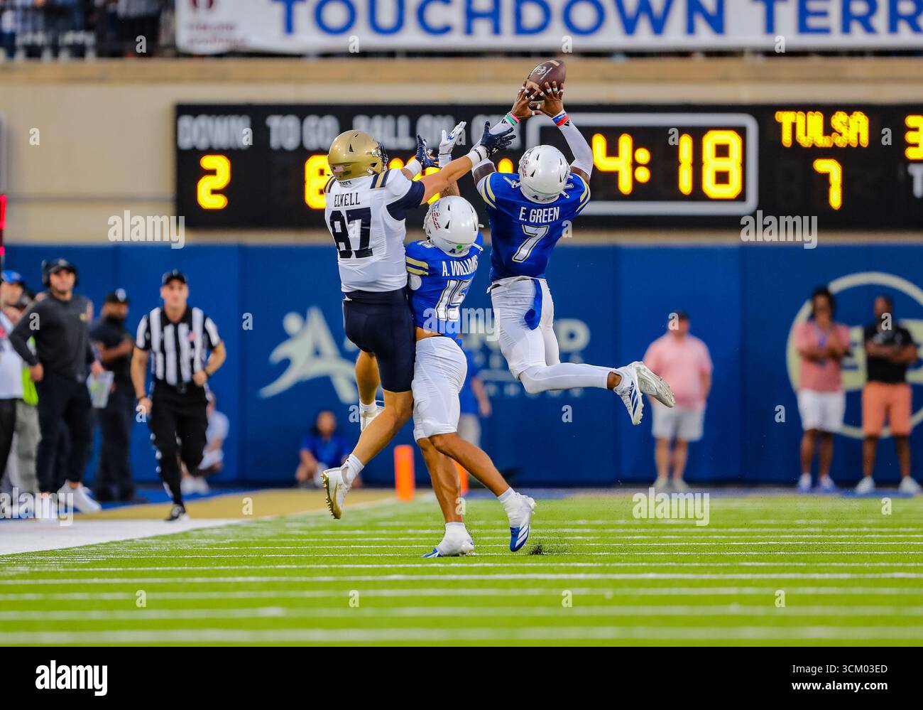 September 13, 2025:.Tulsa Golden Hurricane cornerback Elijah Green (7 ...