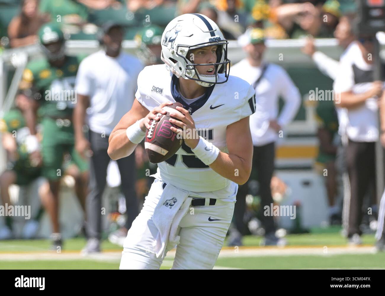 September 13, 2025 Samford Bulldogs quarterback Brady Stober (15) rolls ...
