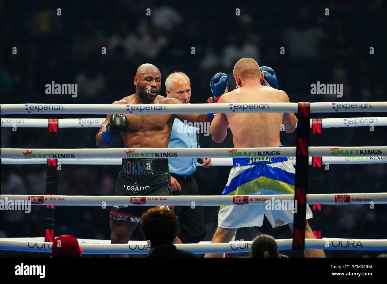 LAS VEGAS, NV - SEPT 13: Serhii Bohachuk and Brandon Adams meet in the ring for a 10 round ...