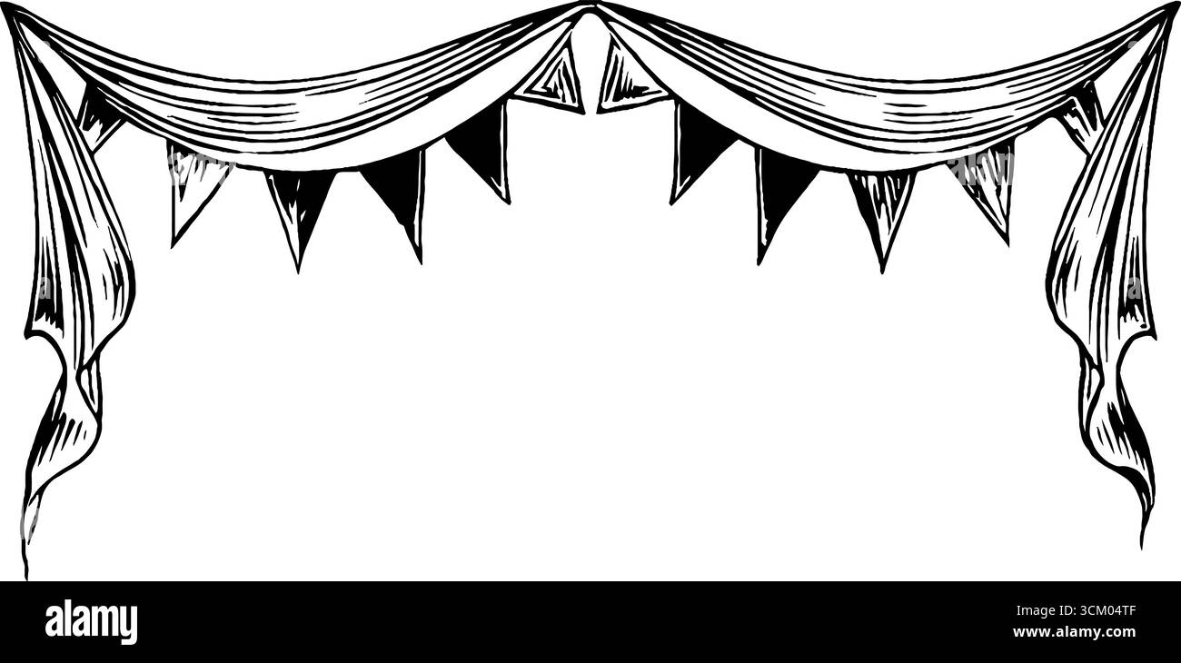 Decorative bunting Black and White Stock Photos & Images - Alamy
