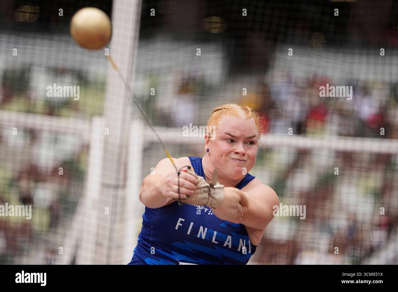 Finland's Krista Tervo competes in the women's hammer throw ...