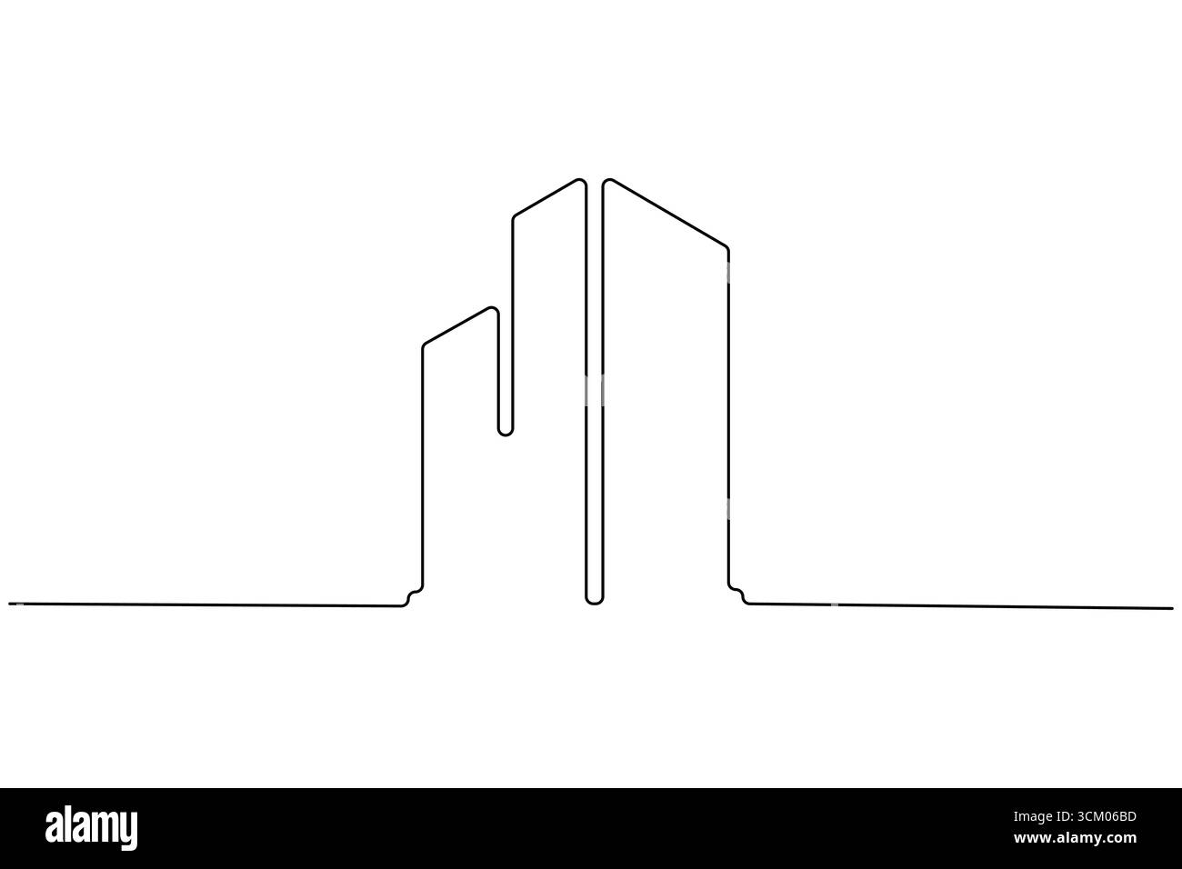 Minimalist office tower outline simple vector drawing Stock Vector ...