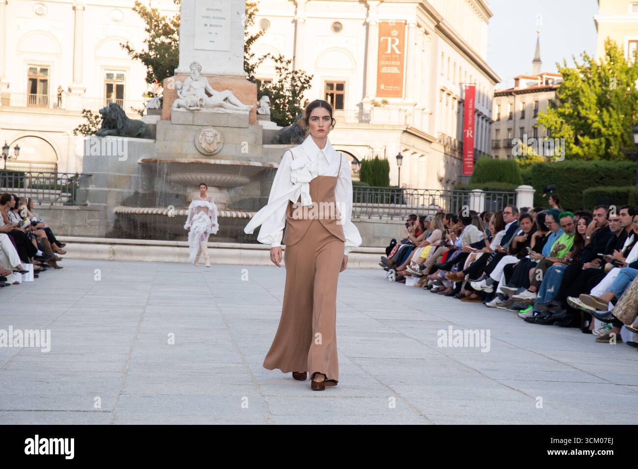 A model walks the runway at the Madrid es Mode fashion show during the ...