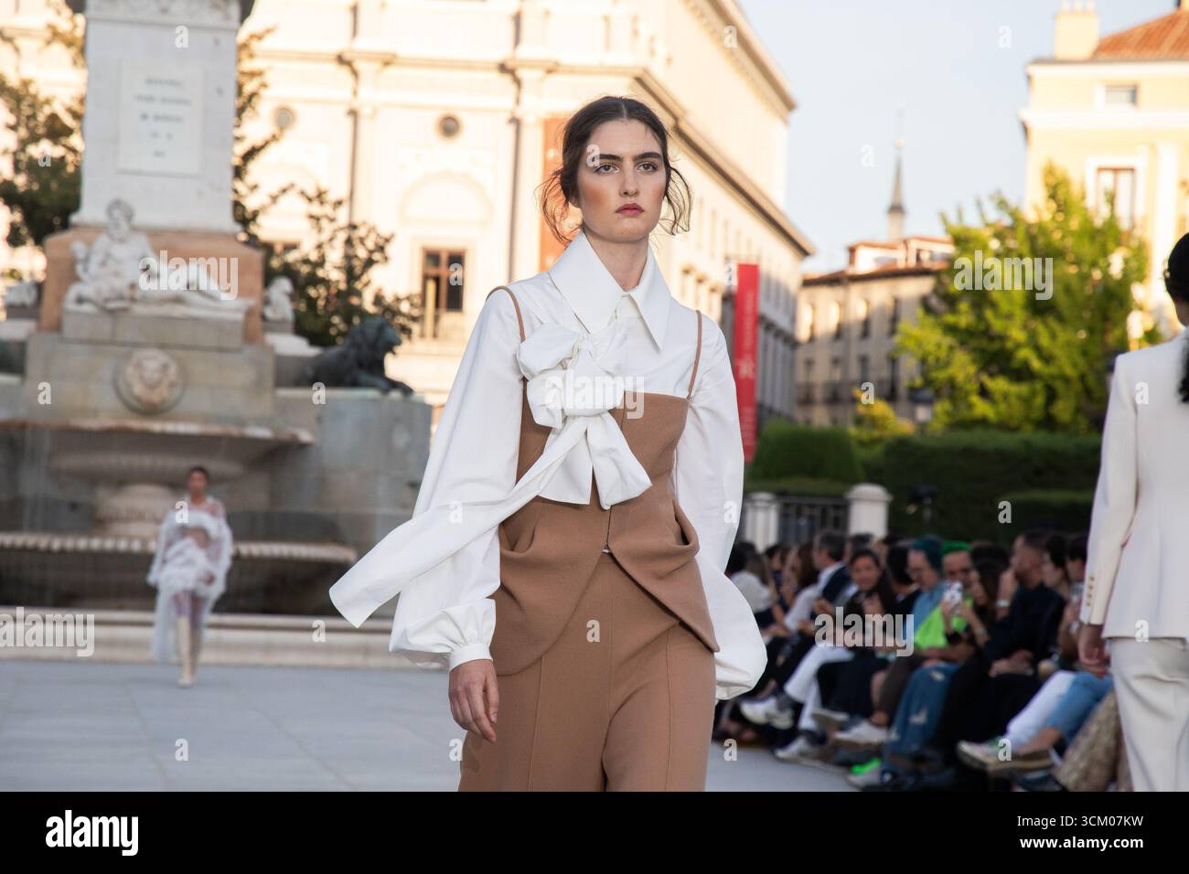 A model walks the runway at the Madrid es Mode fashion show during the ...
