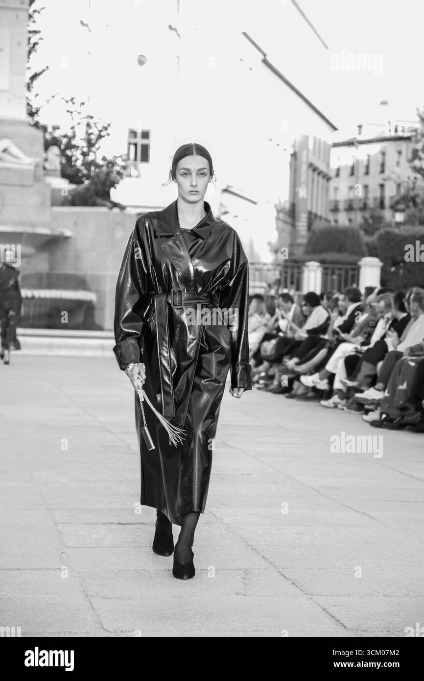 A model walks the runway at the Madrid es Mode fashion show during the ...