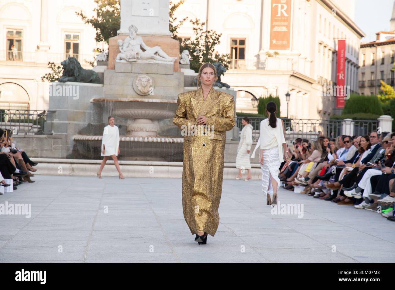 A model walks the runway at the Madrid es Mode fashion show during the ...