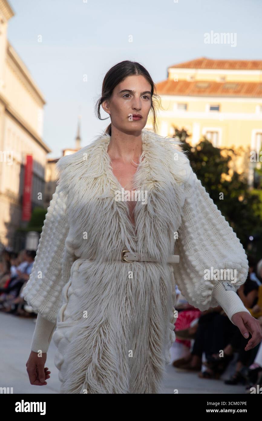 A model walks the runway at the Madrid es Mode fashion show during the ...