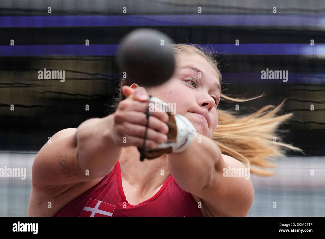 Denmark's Katrine Koch Jacobsen makes an attempt in the women's hammer ...