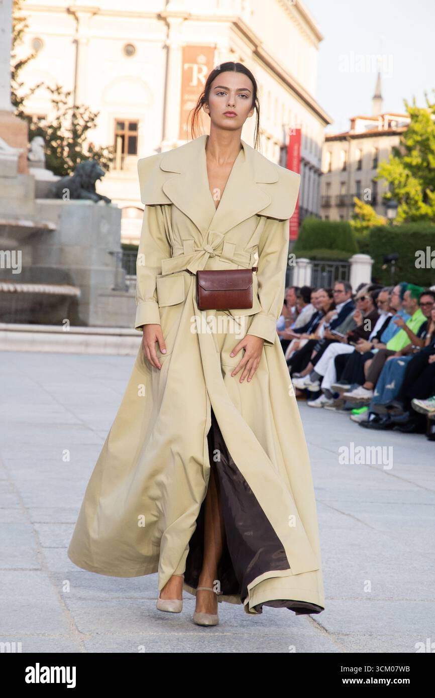 A model walks the runway at the Madrid es Mode fashion show during the ...