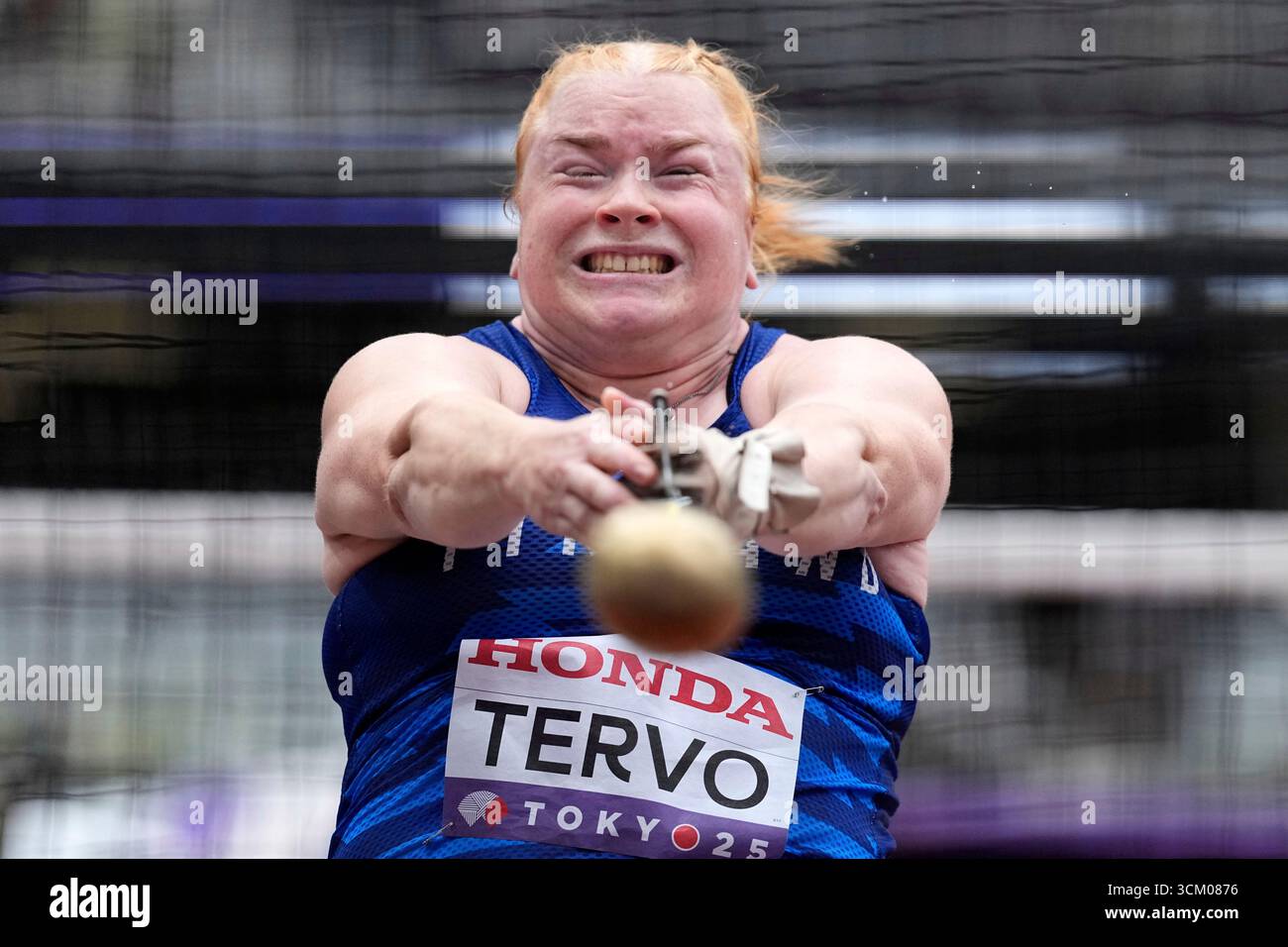 Finland's Krista Tervo makes an attempt in the women's hammer throw ...