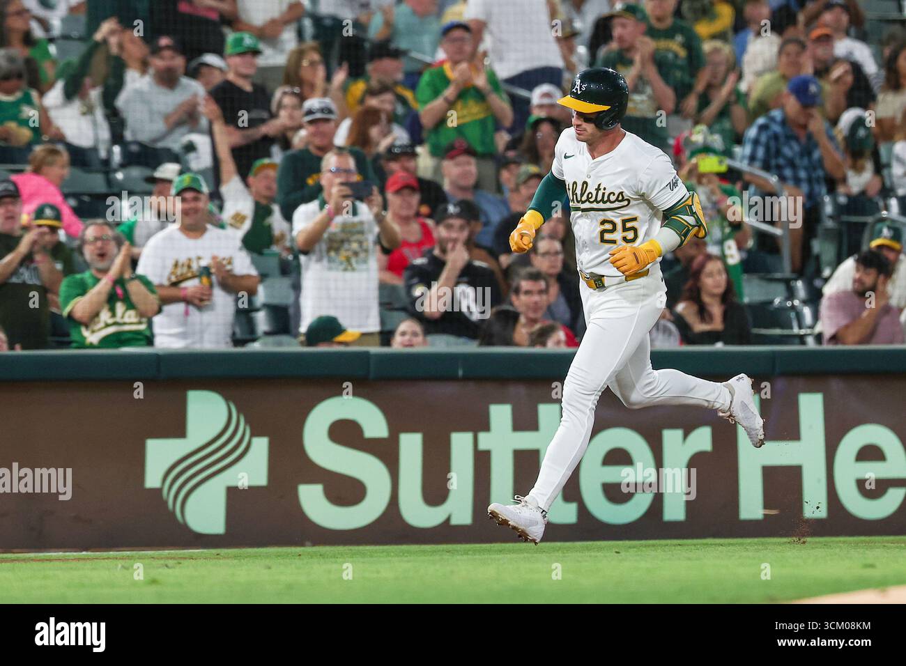 Athletics' Brent Rooker runs the bases after hitting a solo home run ...