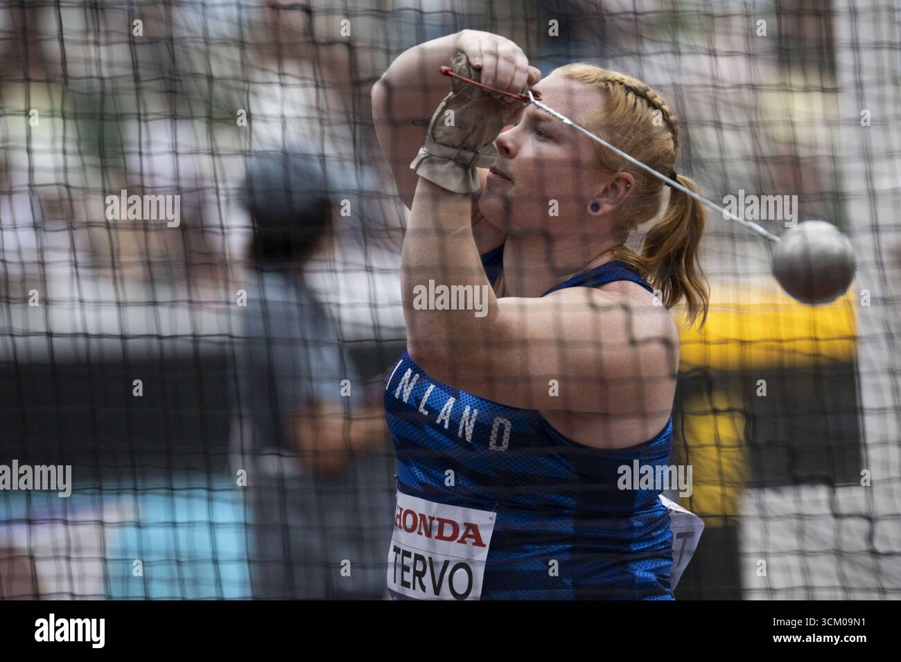 Krista Tervo of Finland during the qualification of the women's hammer ...