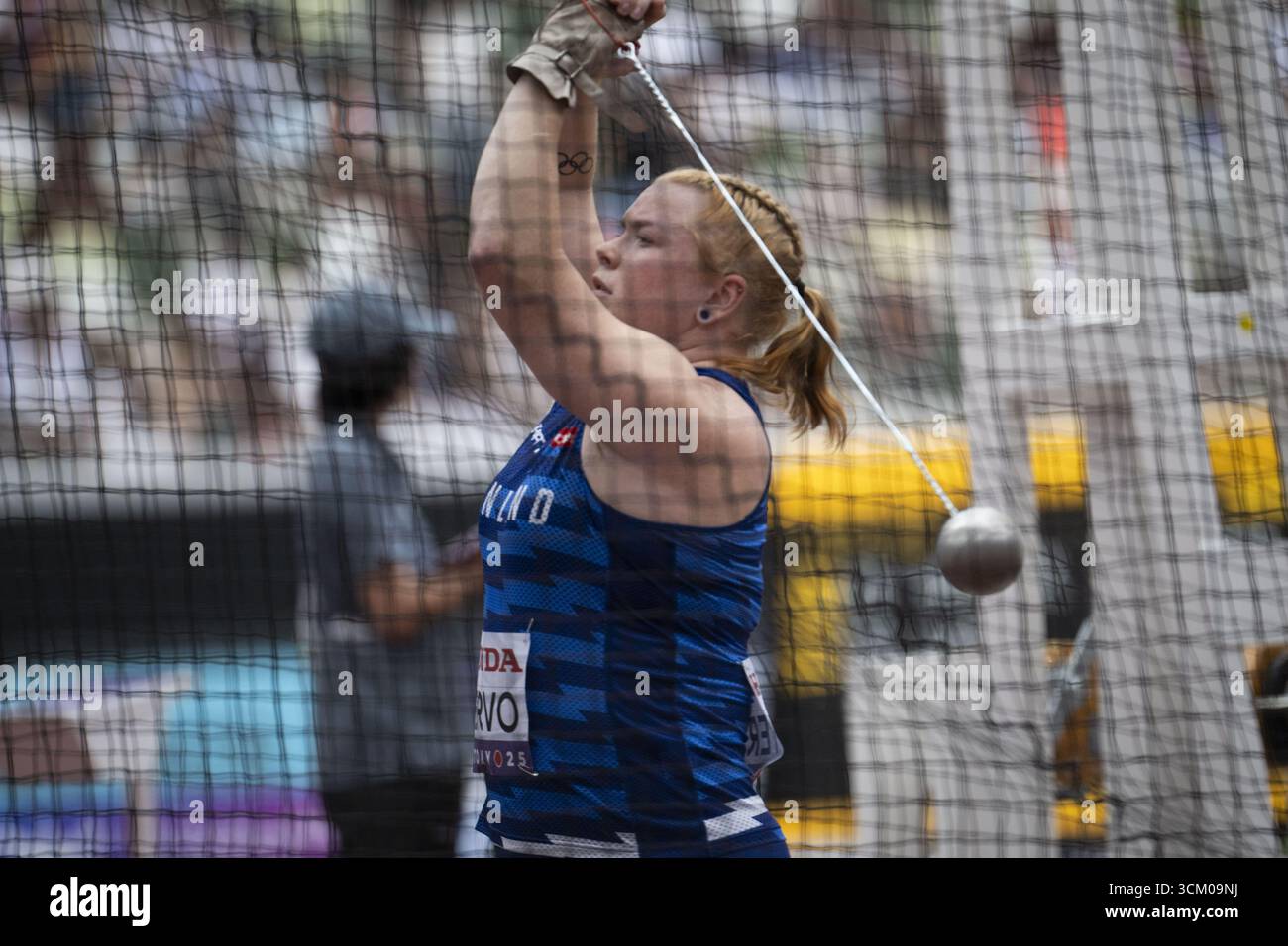 Krista Tervo of Finland during the qualification of the women's hammer ...