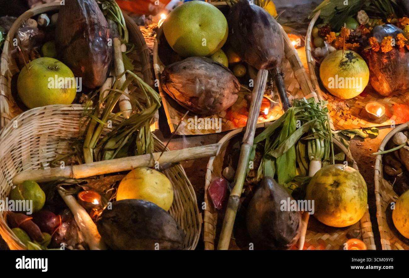 traditional basket of offerings for chhath puja Stock Photo - Alamy