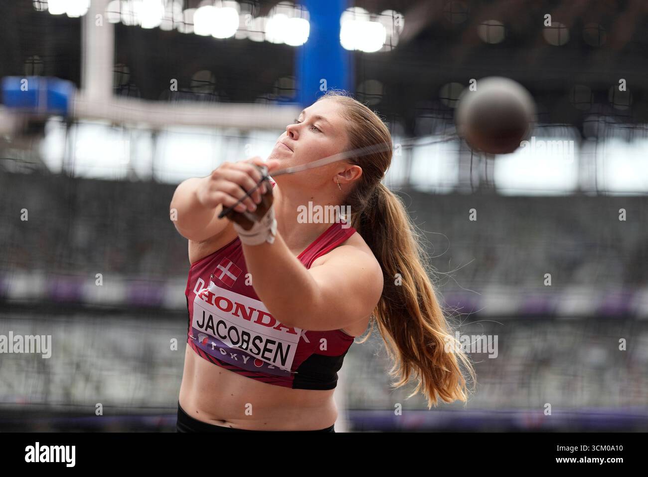 Denmark's Katrine Koch Jacobsen makes an attempt in the women's hammer ...