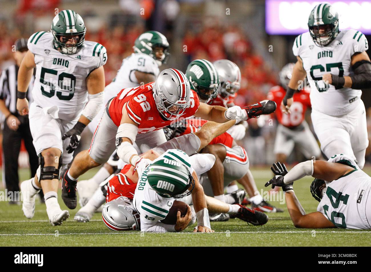 COLUMBUS, OH - SEPTEMBER 13: Ohio Bobcats quarterback Parker Navarro ...