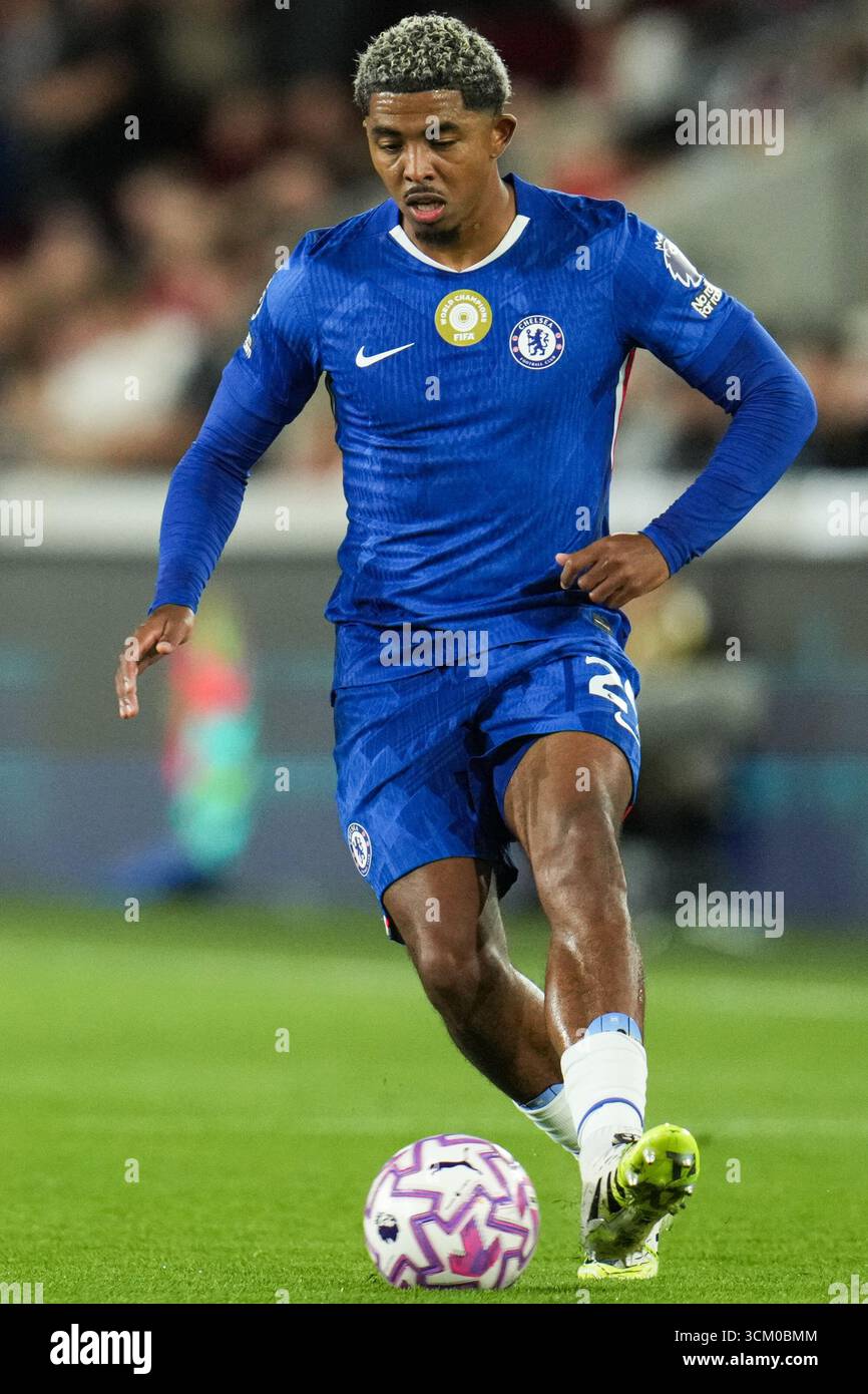 Wesley Fofana of Chelsea during the Premier League match Brentford vs Chelsea at The Gtech ...
