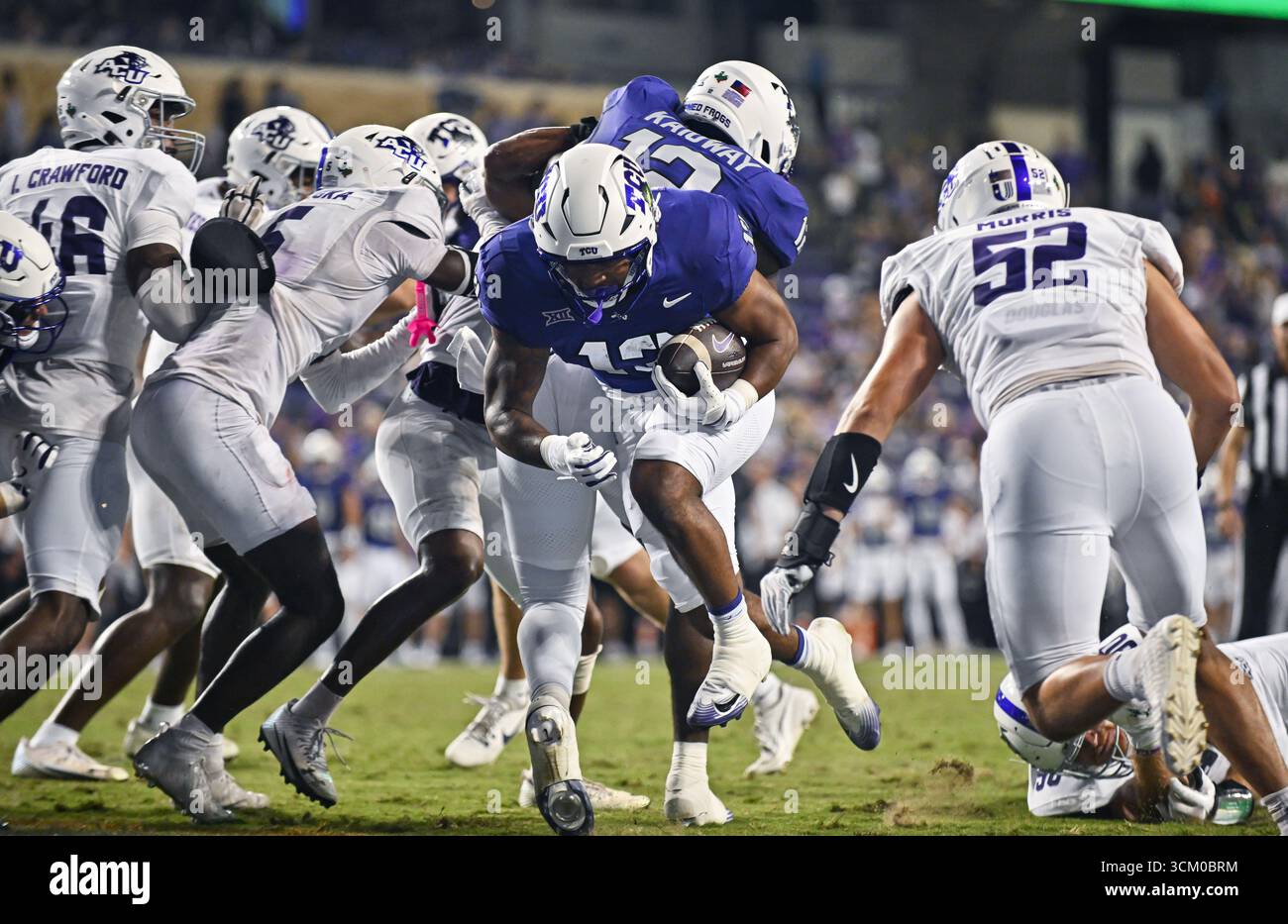 September 13, 2025: TCU Horned Frogs running back Jon Denman runs into ...