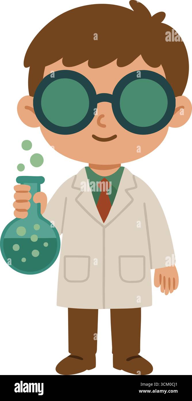 Boy science experiment goggles Stock Vector Images - Alamy
