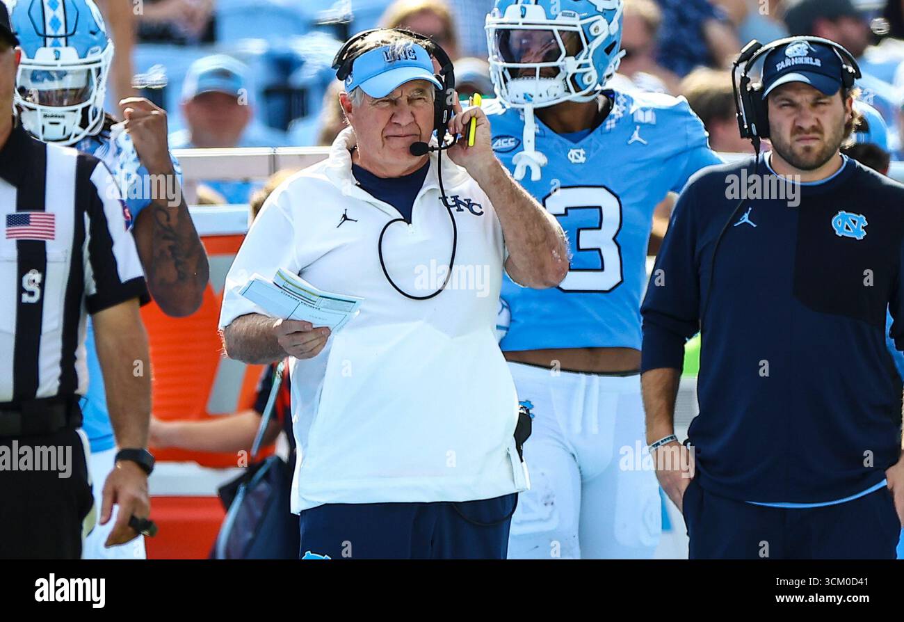 September 13, 2025: Bill Belichick is the head football coach of North ...