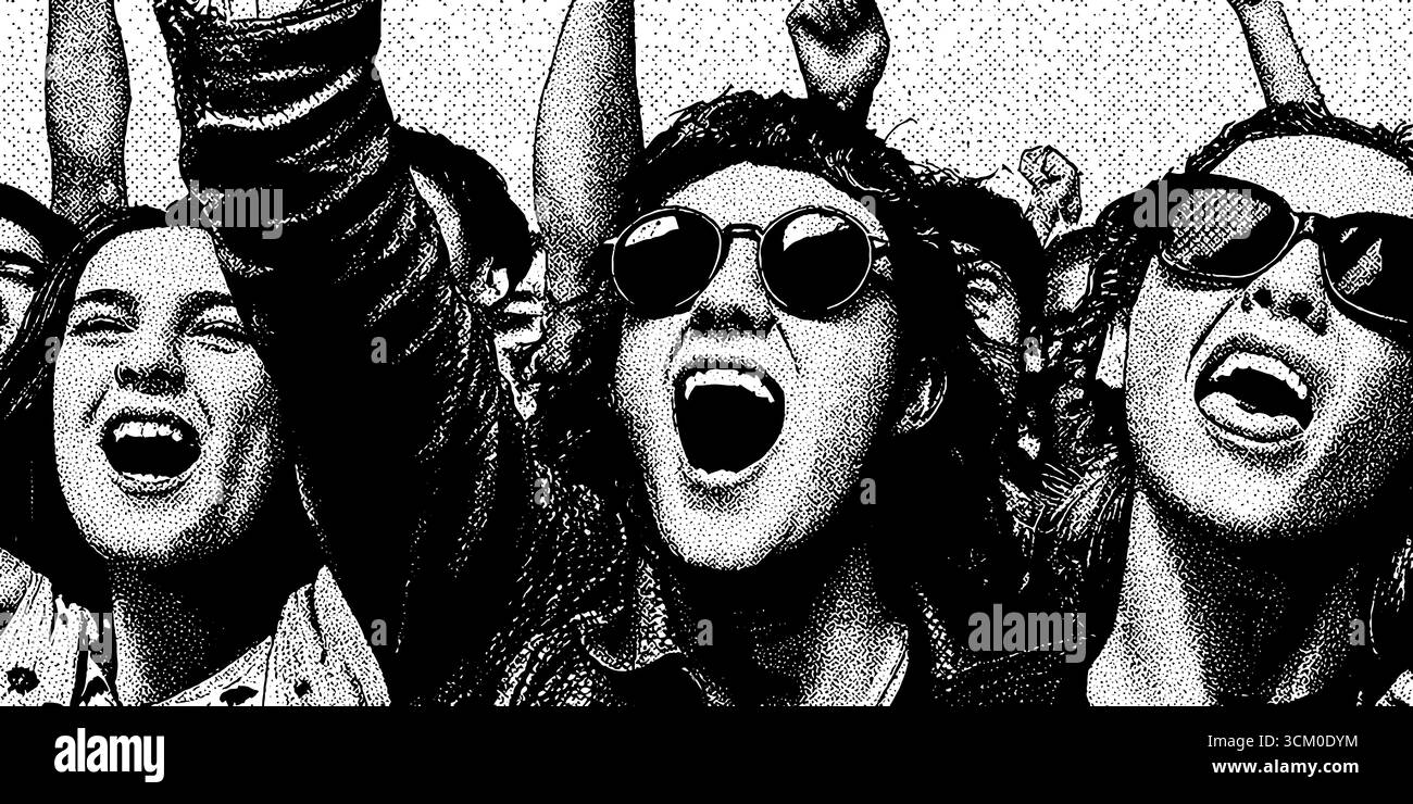 Vintage festival crowd Stock Vector Images - Alamy