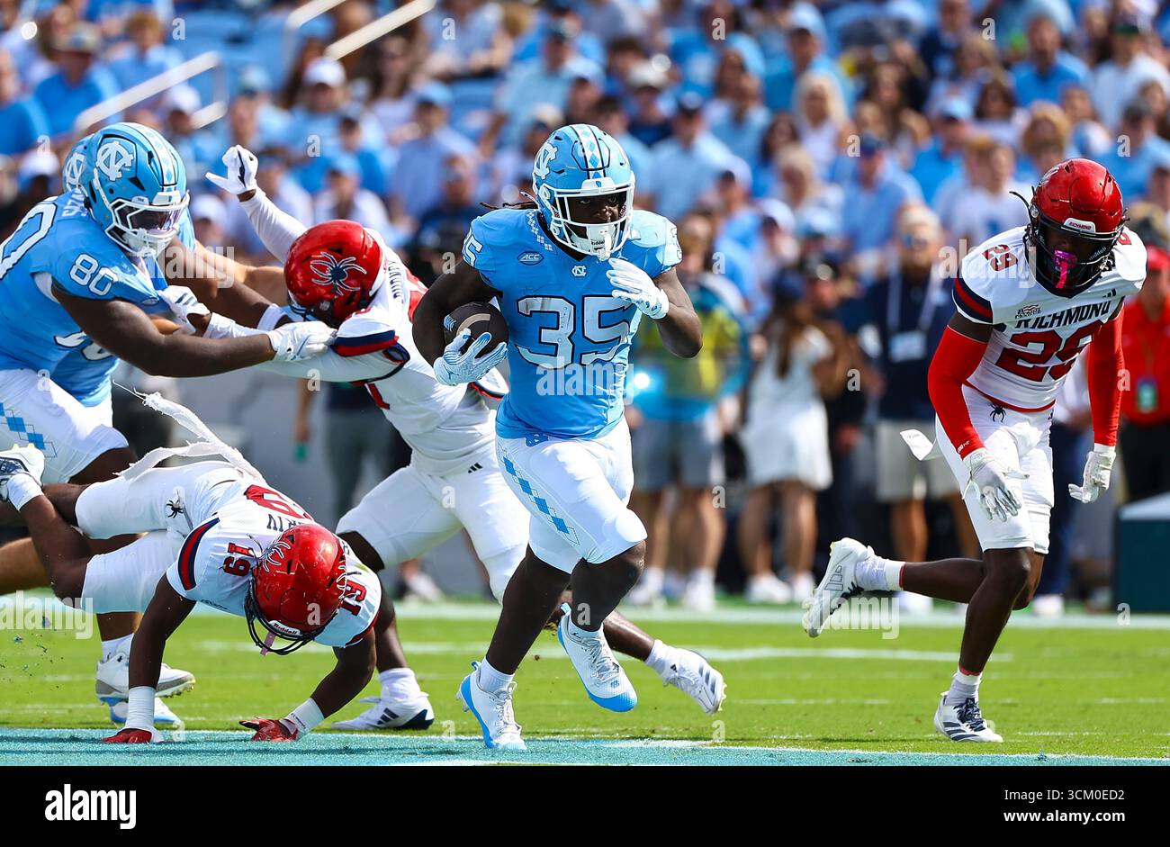 September 13, 2025: North Carolina running back Demon June (35) runs ...