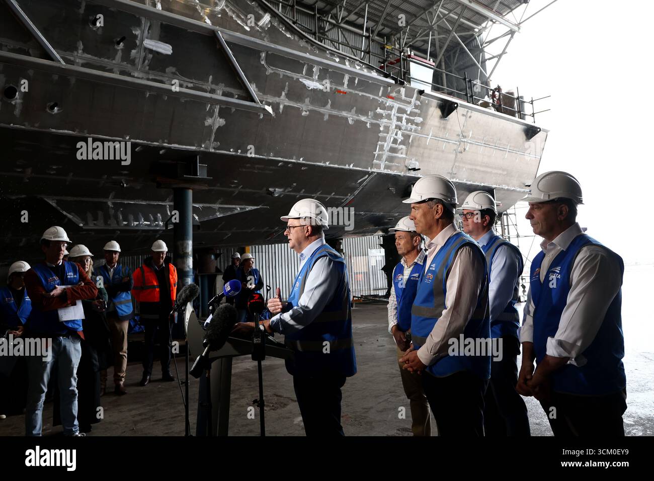 The Prime Minister, Anthony Albanese, holds a press conference in ...