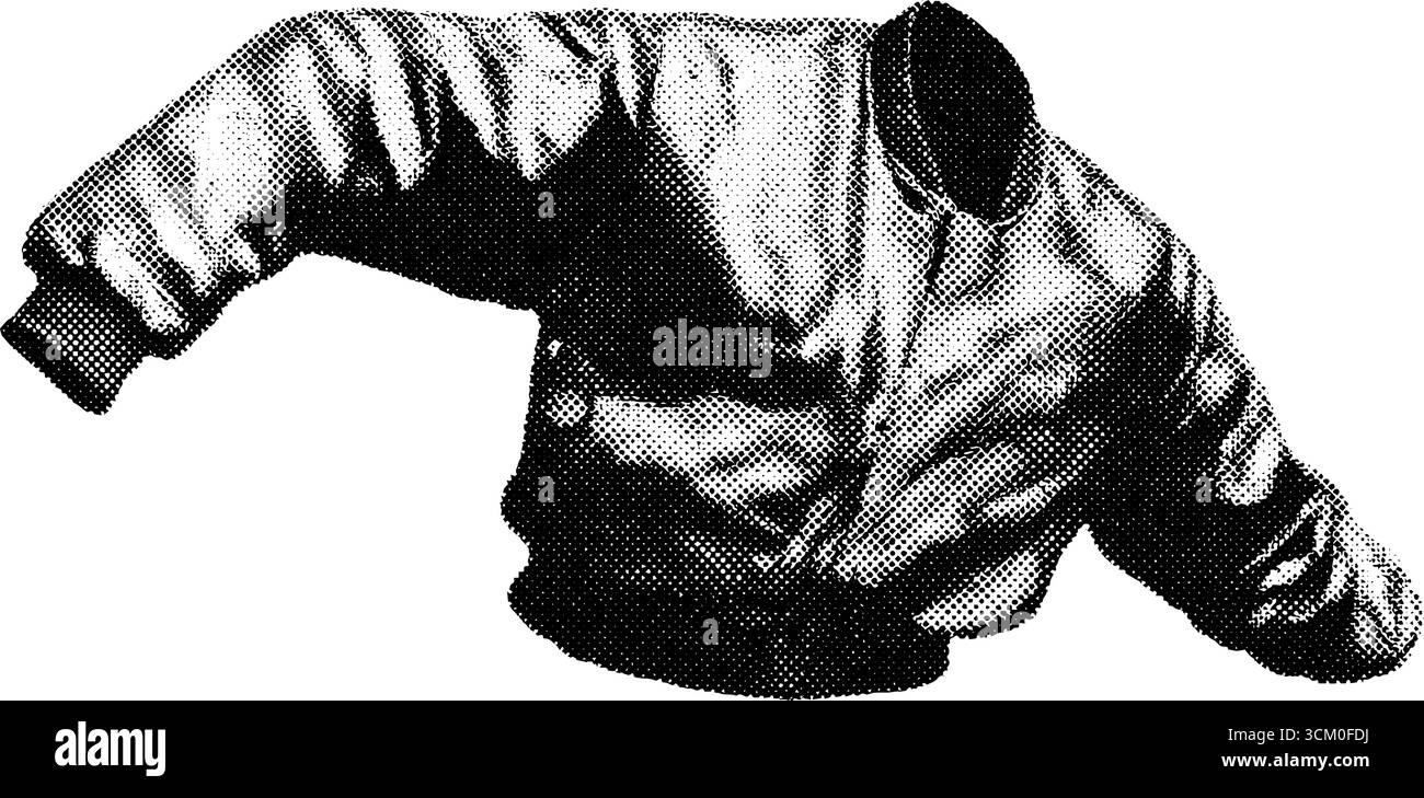 Vintage letterman jacket in halftone dots style for retro design ...