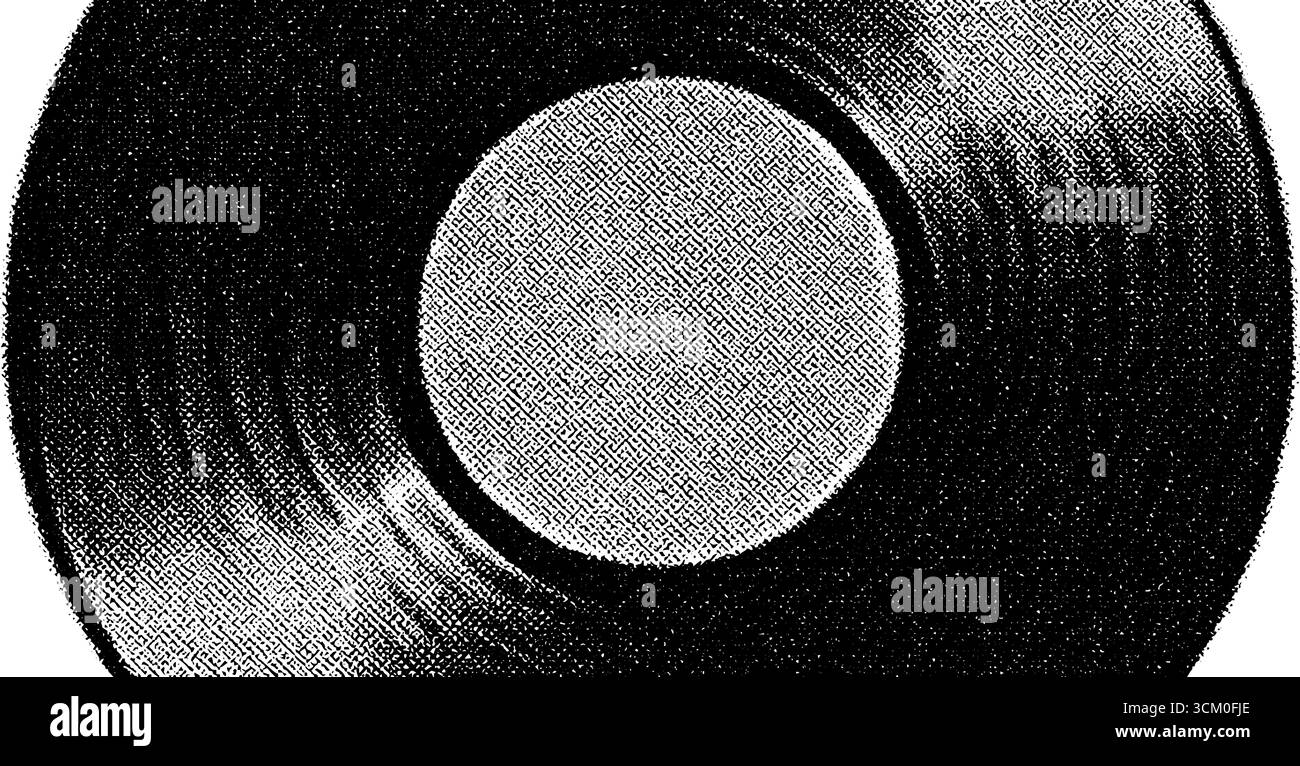 Vintage vinyl record in grunge halftone dot style for retro design ...