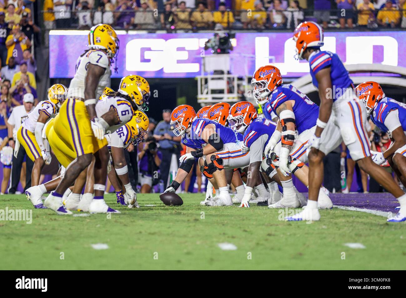 September 13, 2025: LSU's defense and Florida's offense line up for a ...