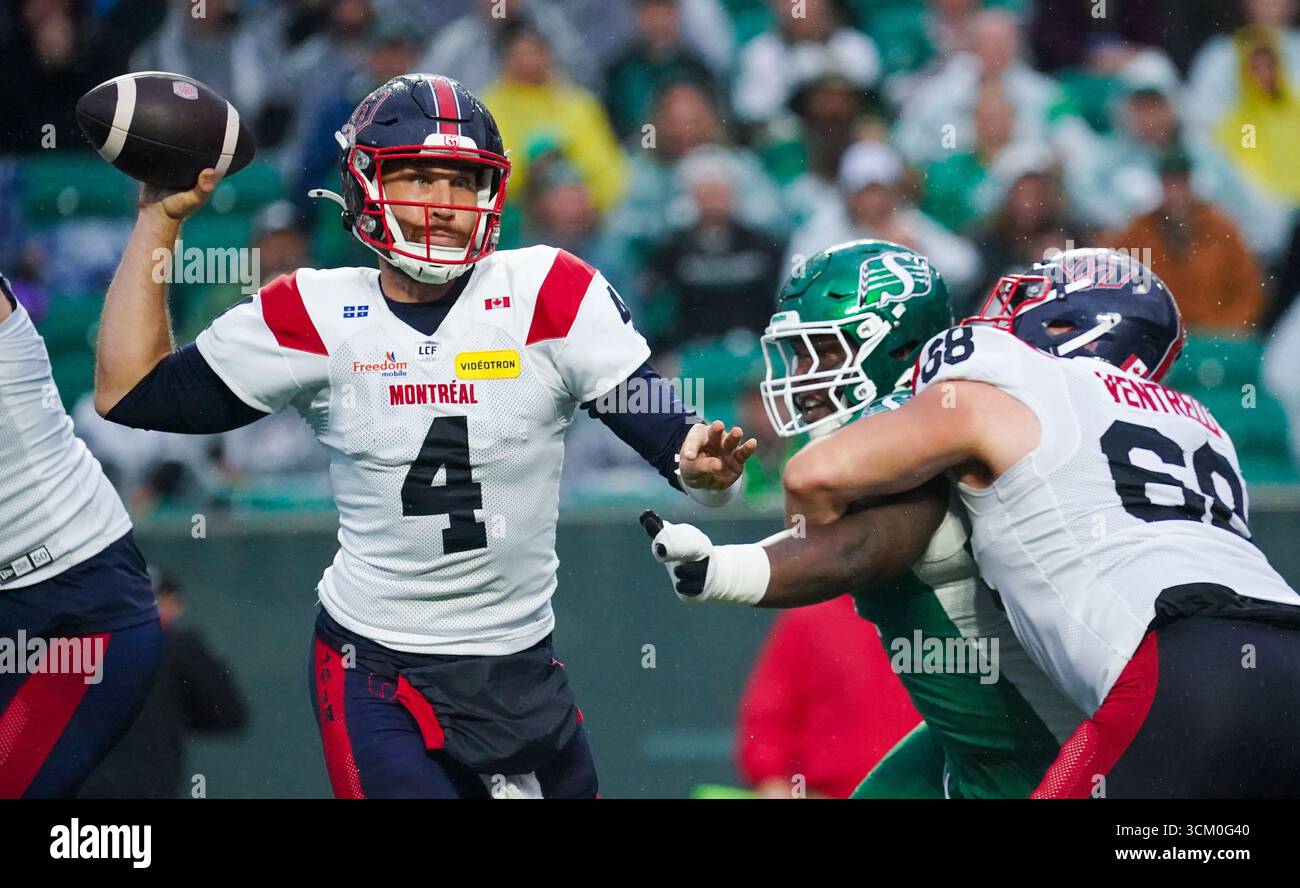 Montreal Alouettes quarterback McLeod Bethel-Thompson (4) throws the ...