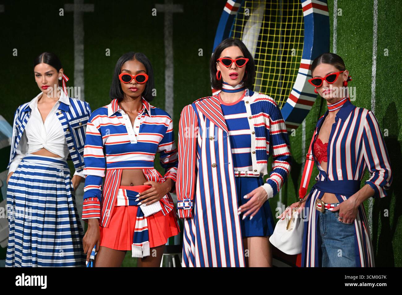 Models pose during the alice + olivia by Stacey Bendet Spring 2026 ...
