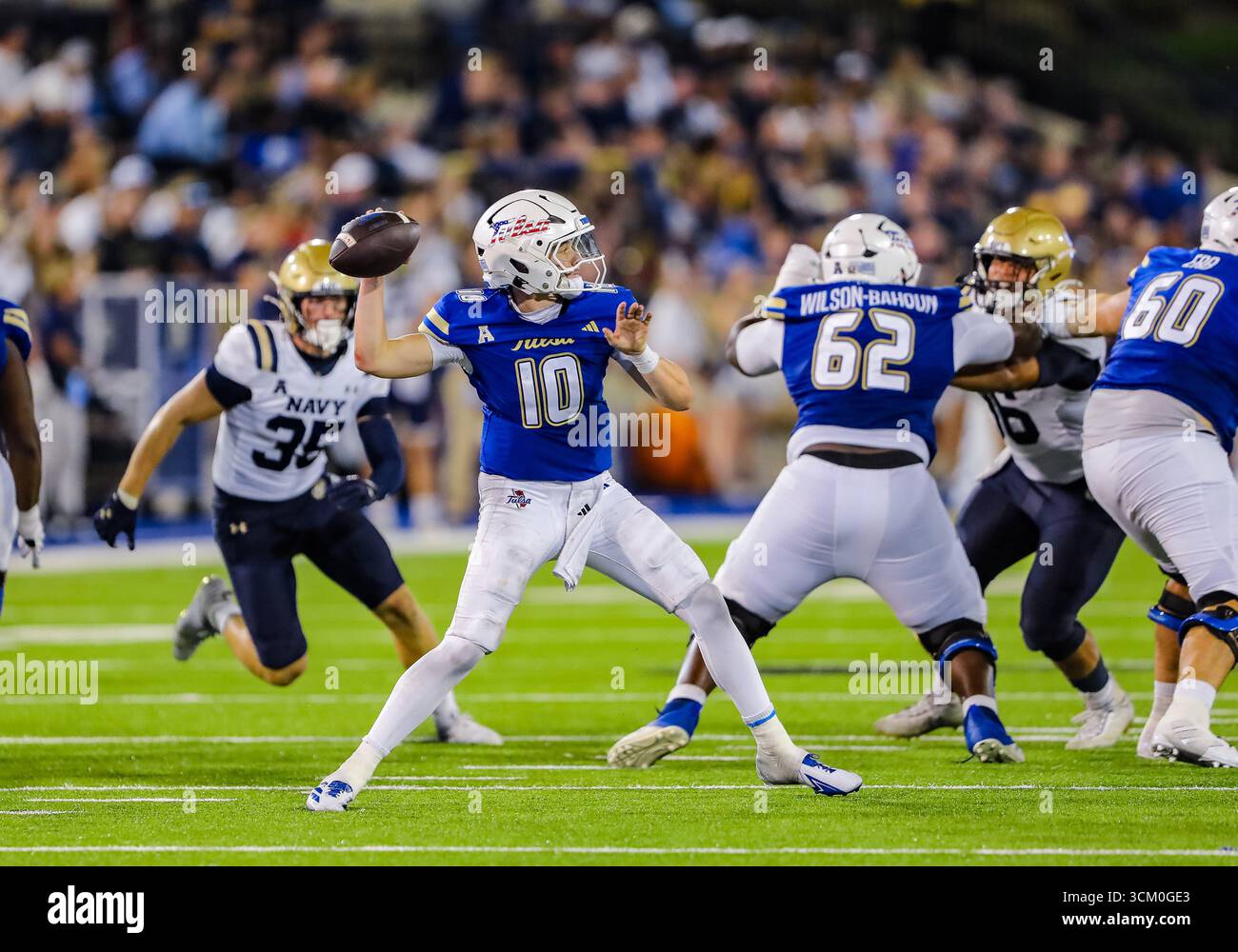 September 13, 2025:.Tulsa Golden Hurricane quarterback Baylor Hayes (10 ...