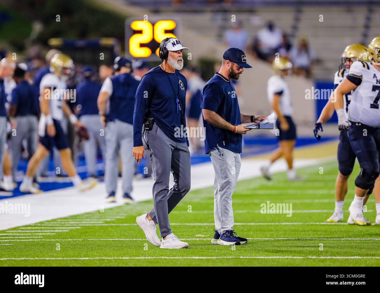 September 13, 2025:.Navy Midshipmen head coach Brian Newberry walks to ...