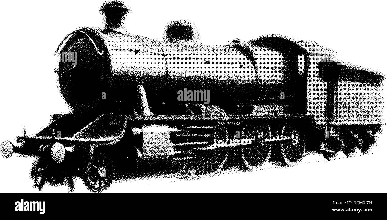 Vintage steam locomotive side view in halftone collage art Stock Vector ...