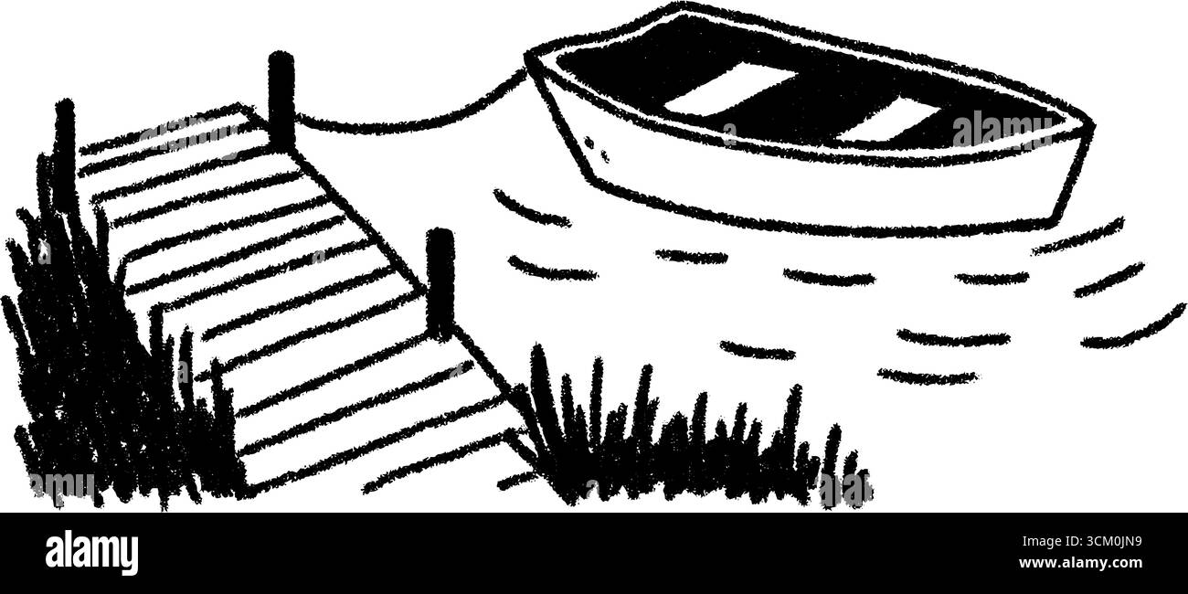 Small boat tied dock Stock Vector Images - Alamy